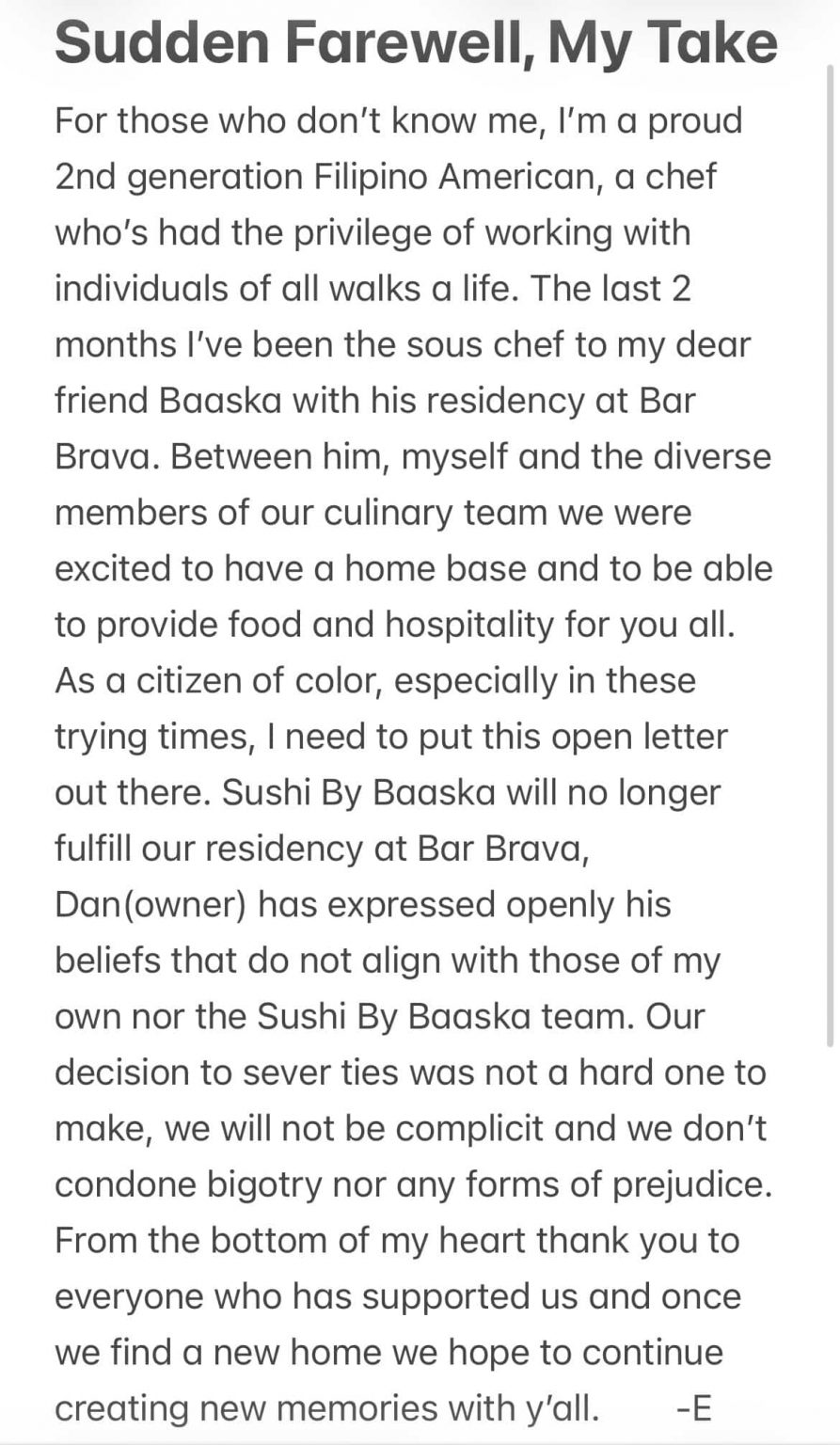 Bar Brava Temporary Closes After Owner Posts About 'East African Crime ...
